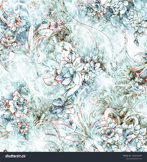 Flower Texture Pattern Design Print Stock Illustration 2480250039