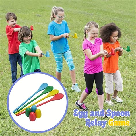 Egg Spoon Race Game Sets Wooden Egg Balance Game Relay Race Games For