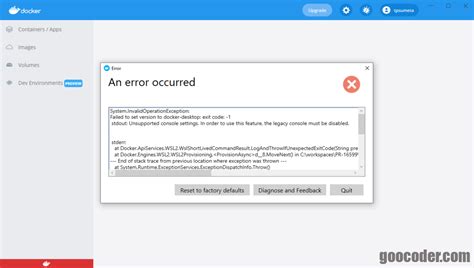 fix issue docker unsupported console settings in order to use this