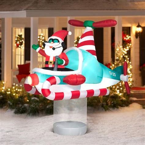 Santa Helicopter Outdoor Inflatables Christmas Wikii