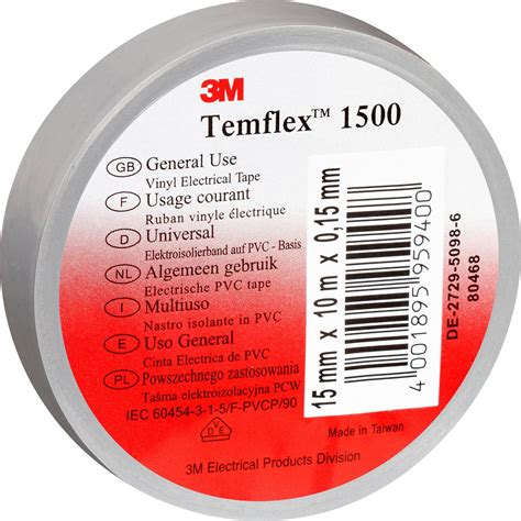 3M TEMFLEX150019X25GR Isoleringstejp Temflex 1500 Grå (L x B) 25 m x 19 ...