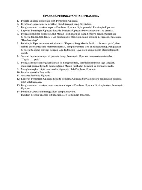 Upacara Peringatan Hari Pramuka Pdf