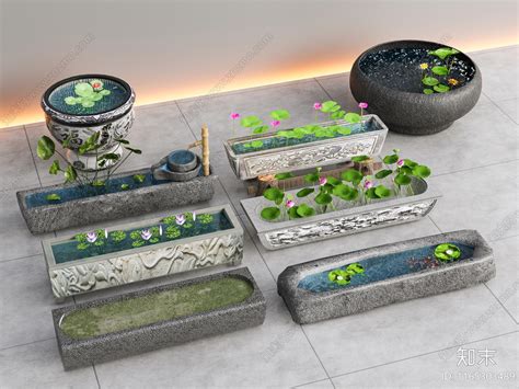 现代新中式假山水景3d模型下载【id1165303489】知末3d模型网