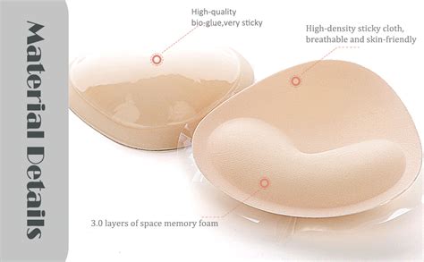Majurphy Adhesive Bra Inserts Breast Pads Insert Silicone Boomba Bra