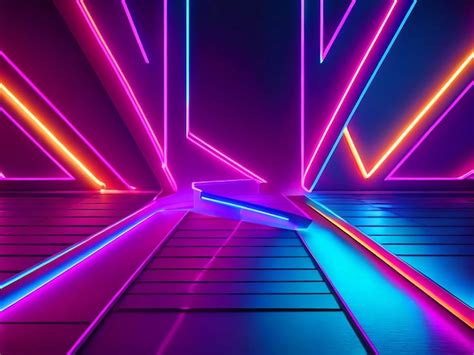 Premium Photo Realistic Neon Lights Hd Background Download