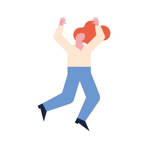 Uma Jovem Ruiva A Celebrar Vetor Grátis