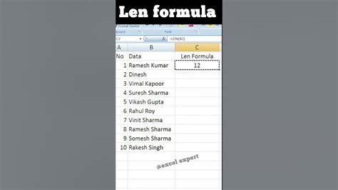 Len Formula In Excelexcel Microsofttips Excelformulas Exceltips Exceltricks Shortsfeed