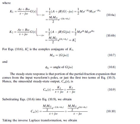 Analytical Expressions For Frequency Response