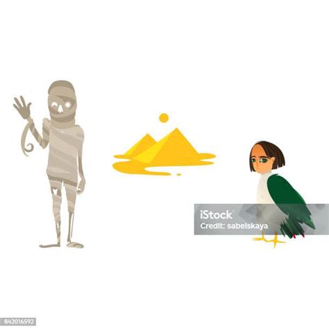 엄마 위대한 피라미드와 Harpy 이집트의 상징 Unesco 조직된 단체에 대한 스톡 벡터 아트 및 기타 이미지 Unesco
