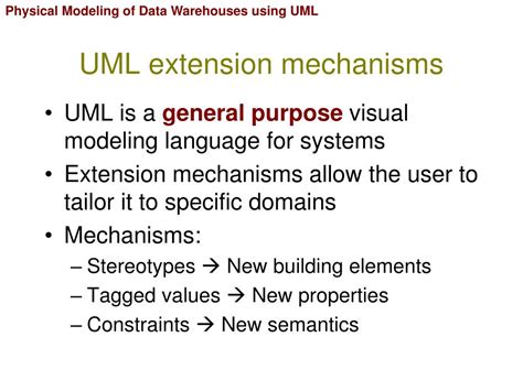 PPT Physical Modeling Of Data Warehouses Using UML PowerPoint Presentation ID