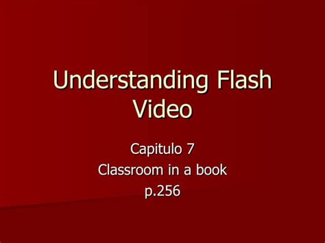 understanding flash video ppt