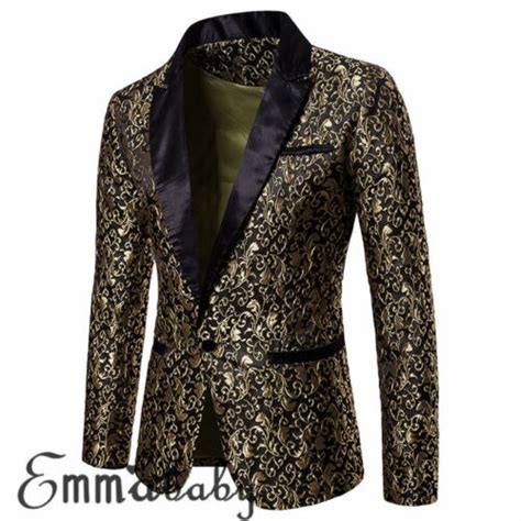 Men Luxury Blazer Slim Fit Formal One Button Suit Grandado