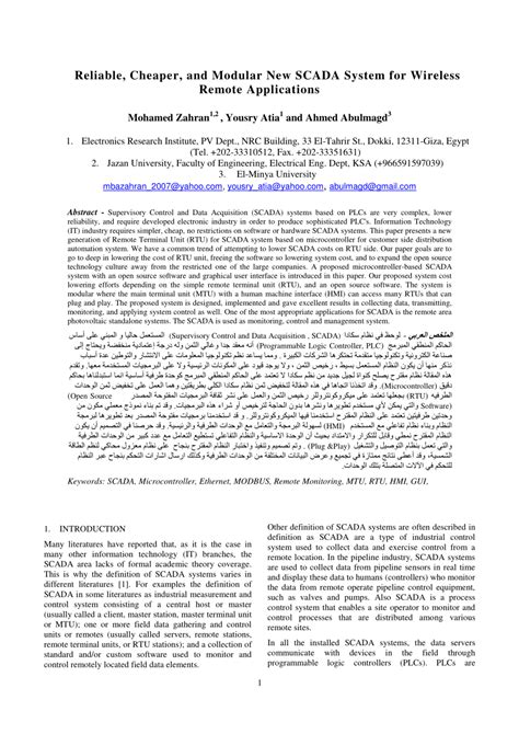 PDF A Developed SCADA For Remote PV Systems