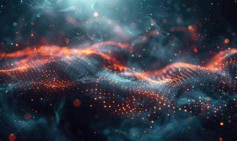 Digital Representation Of Glowing Particle Waves With Bokeh Effect