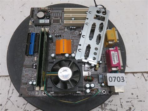 Used Ecs Elitegroup P6stmt Matx Motherboard W Intel Celeron 1 1ghz 354mb Ram Ubb Threads