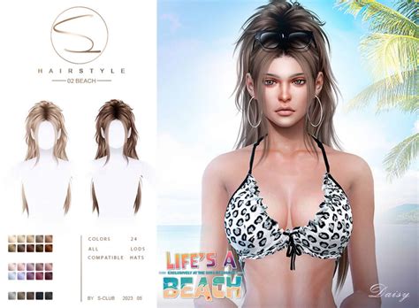Lifes A Beach Hairstyle Sims 4 Haircuts