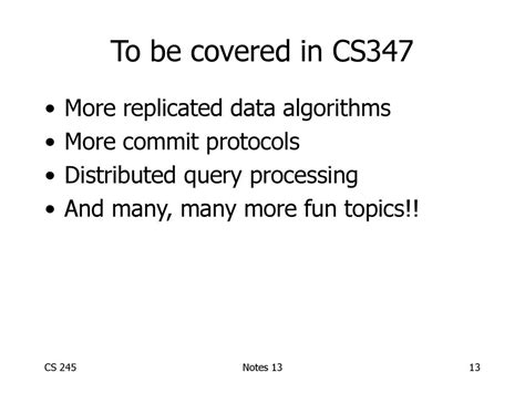 Cs 245 Database System Principles Notes 13 Distributed Databases