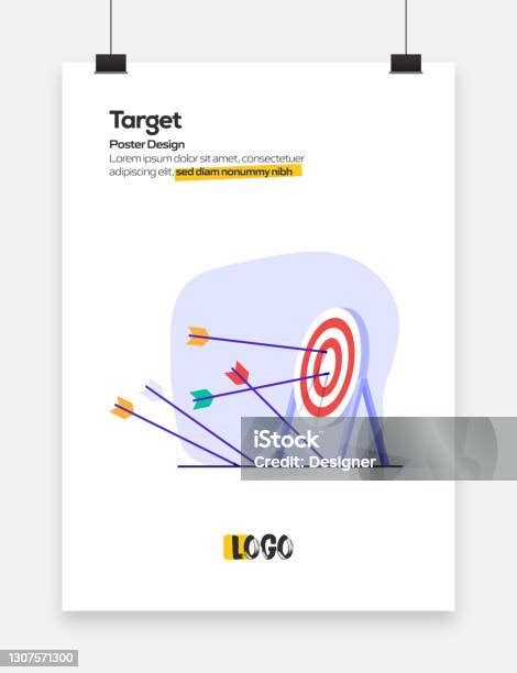 Target Konsep Desain Datar Untuk Poster Sampul Dan Spanduk Ilustrasi