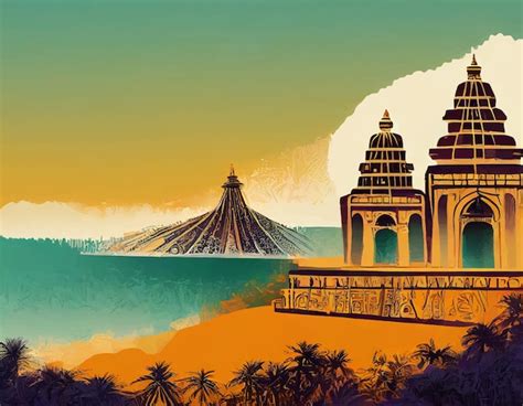 Premium Vector India Monuments Vector Illustration
