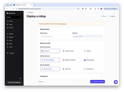 Deploy A Rollup Alchemy Docs