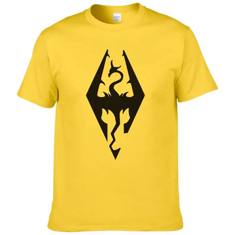 The Elder Scrolls Skyrim Logo T Shirt Men Tops Summer Short Sleeves Tee