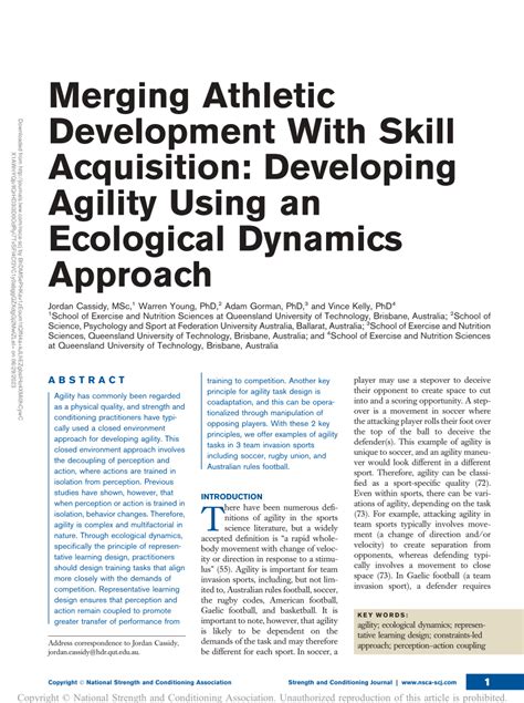 Pdf Merging Athletic Development With Skill Acquisition Developing