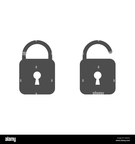 Password Security Symbol Closed Lock And Open Lock Icons Vector Illustration Stock Vector