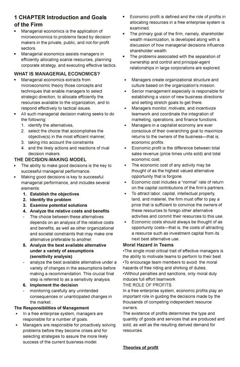 Chapter ECON Notes Chapter ECON Notes Microeconomics McGuigan For Business Students