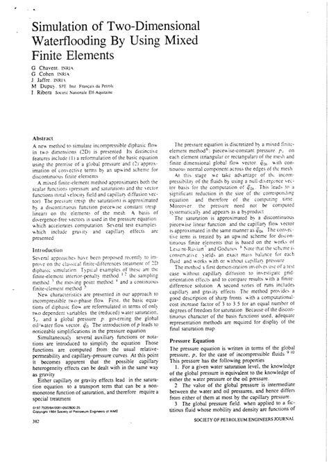 Pdf Simulation Of Two Dimensional Waterflooding By Using Mixed Finite