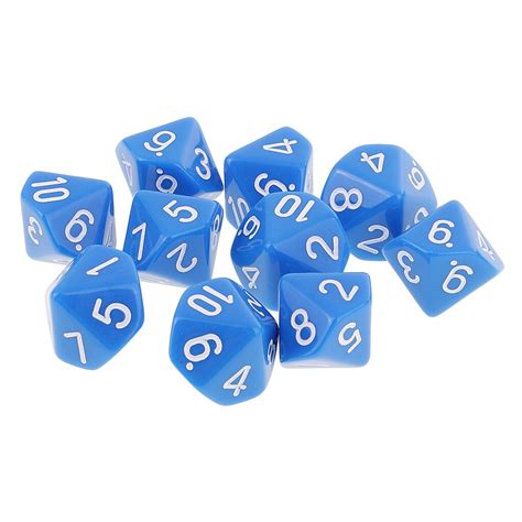 Magideal 10pcs 10 Sided Dice D10 Polyhedral Dice F Vicedeal