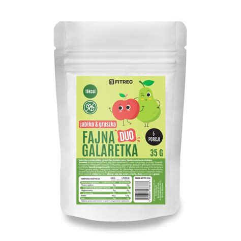 FitRec Fajna Galaretka DUO Jabłko gruszka 35g Bez Cukru 14742820930