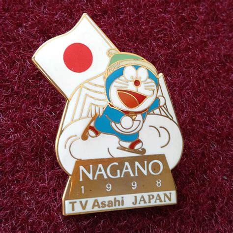 39割引超特価SALE開催 長野オリンピック テレビ朝日 ドラえもんピンバッジ 本物 ノベルティグッズ コレクション OTA ON