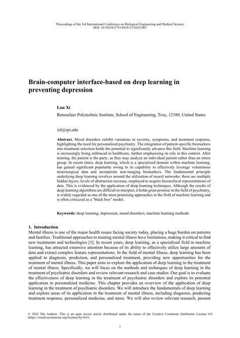 Pdf Brain Computer Interface Based On Deep Learning In Preventing