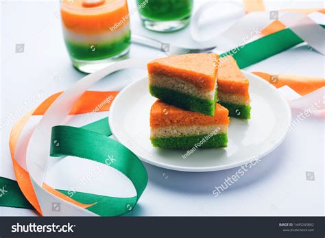 Tricoloured Tiranga Cake Independencerepublic Day Celebration Stock