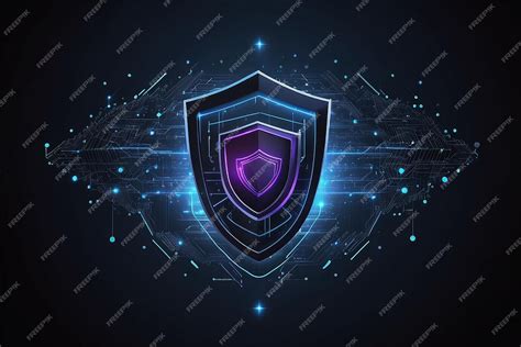 Premium Photo Shield Icon Cyber Security Digital Data Network Protection Future Technology