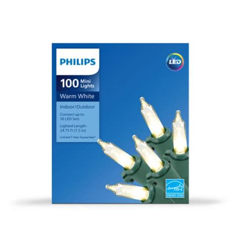 Philips Warm White Led Indoor Outdoor Christmas Lights 100 Ct Fred