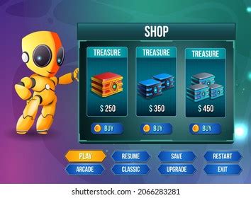 Space Shooter Game Ui Menu Popups Stock Vector Royalty Free 2066283281 Shutterstock