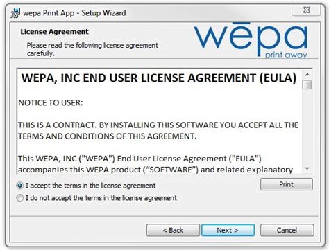 Windows Print App Wepa Support