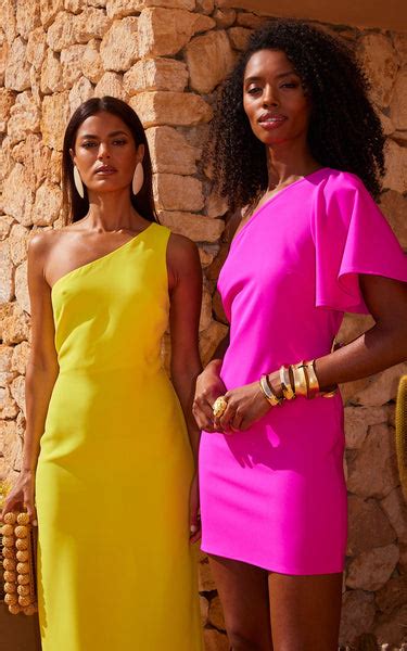 Clementine One Shoulder Dress In Vibrant Yellow Dancing Leopard