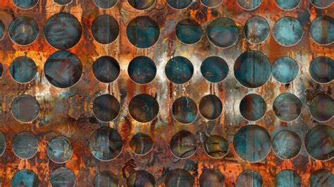 rusty textured surface with overlapping circular patterns premium ai