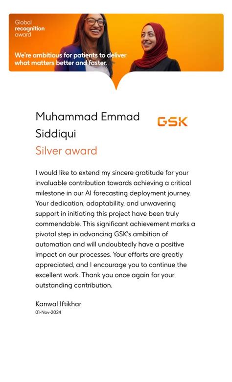 Muhammad Emmad Siddiqui On Linkedin Gsk Ai Aheadtogether