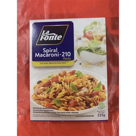 Jual Pasta La Fonte Makaroni Spiral Elbow 225gr Shopee Indonesia