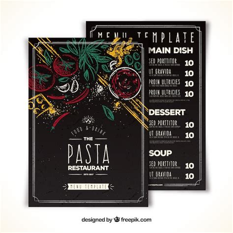 Menú Creativo De Restaurante Vector Premium