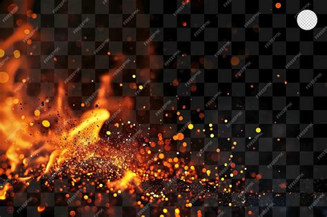 Эффект горящего пламени изолирован на прозрачном фоне Png Psd Премиум