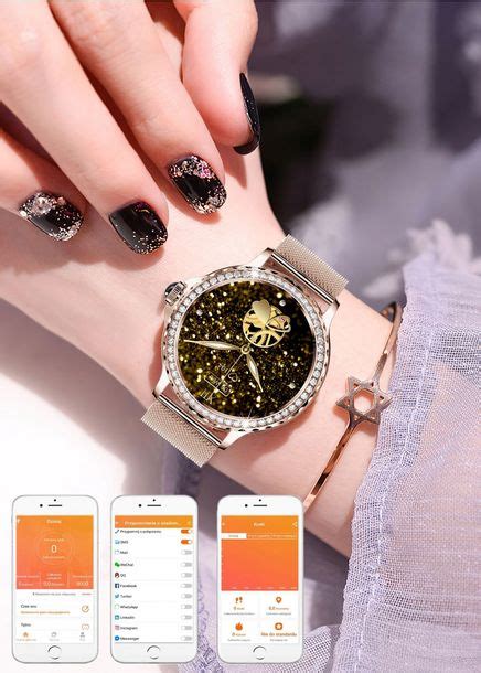 SMARTWATCH ZEGAREK DAMSKI POLSKIE MENU ROZMOWY CIŚNIENIE PULS CYRKONIE