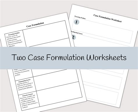 Case Formulation Template 5 Ps Of Case Formulation Worksheets Client Map Integrative