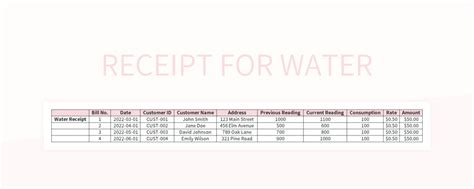 Receipts For House Utility Bills Excel Template And Google Sheets File
