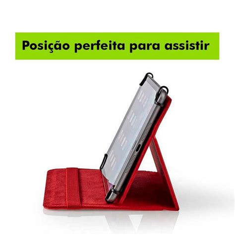 Capa Tablet De 7 Polegadas Universal Vermelhaa Capa Capinha Pasta Universal Para Tablet De 7