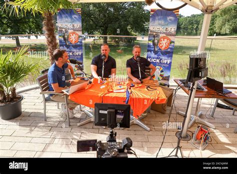 Wolfsburg Germany June 18 Recording The Telegraaf Kick Off Podcast With Pim Sedee Mike