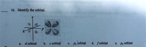 solved 16 identify the orbital d orbital orbital pz orbital f
